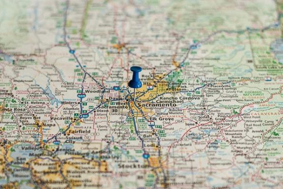 Sacramento California Pinpoint on a Map | picXclicX | Free Stock Photos ...